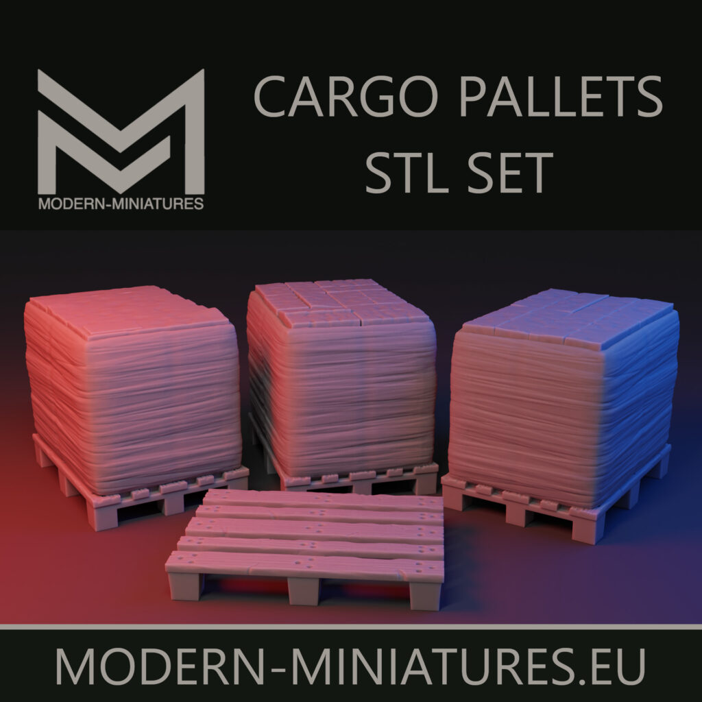 Cargo Pallets, Scatter terrain cardboard boxes. – modern-miniatures.eu