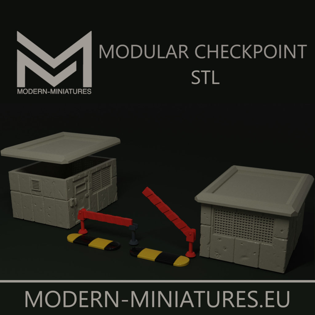 Military Checkpoint modular 28mm building – modern-miniatures.eu