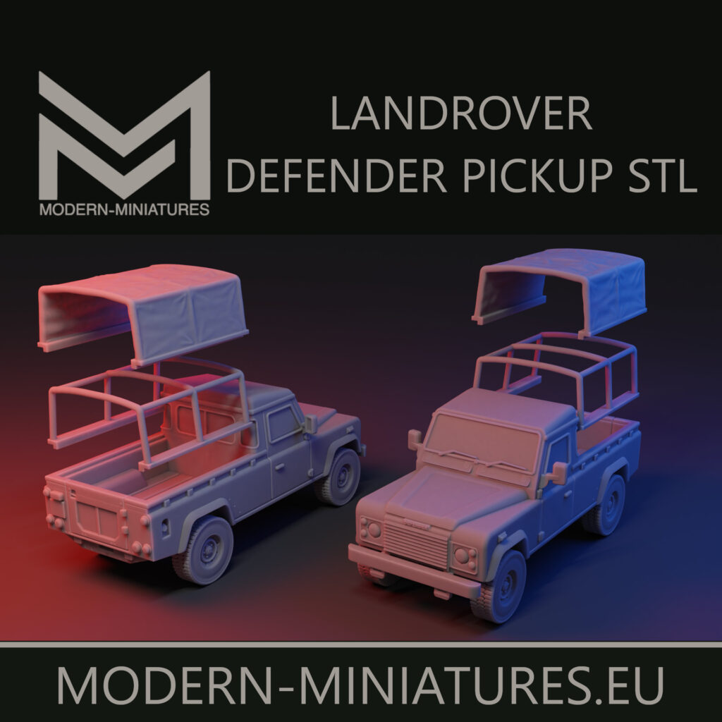 Landrover Defender Pickup modular options – modern-miniatures.eu
