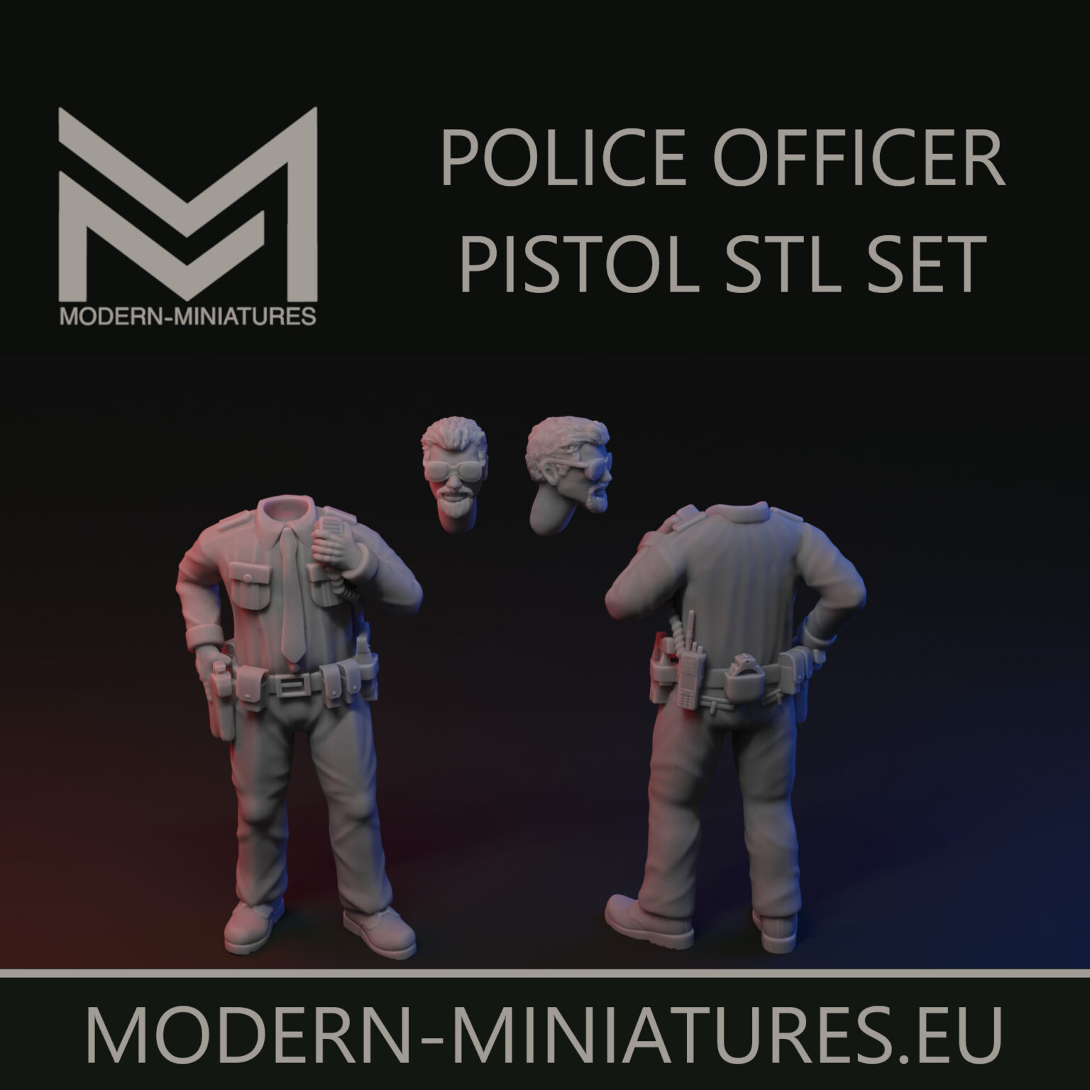 Police Officers & Cop Miniatures with modular heads – modern-miniatures.eu