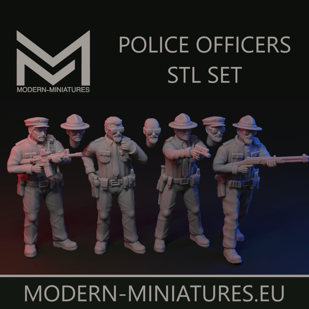 Police Officers & Cop Miniatures with modular heads – modern-miniatures.eu